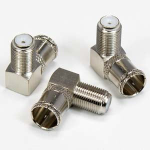 F Type Push-on Male to Female Right Angle Adapter