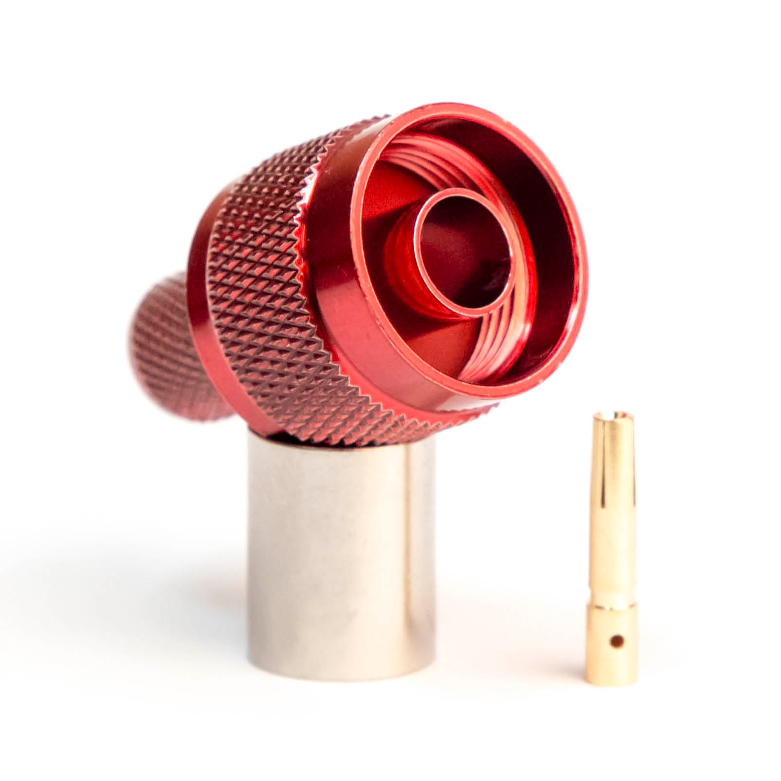 Reverse Polarity N Male Crimp connector LMR400 Red