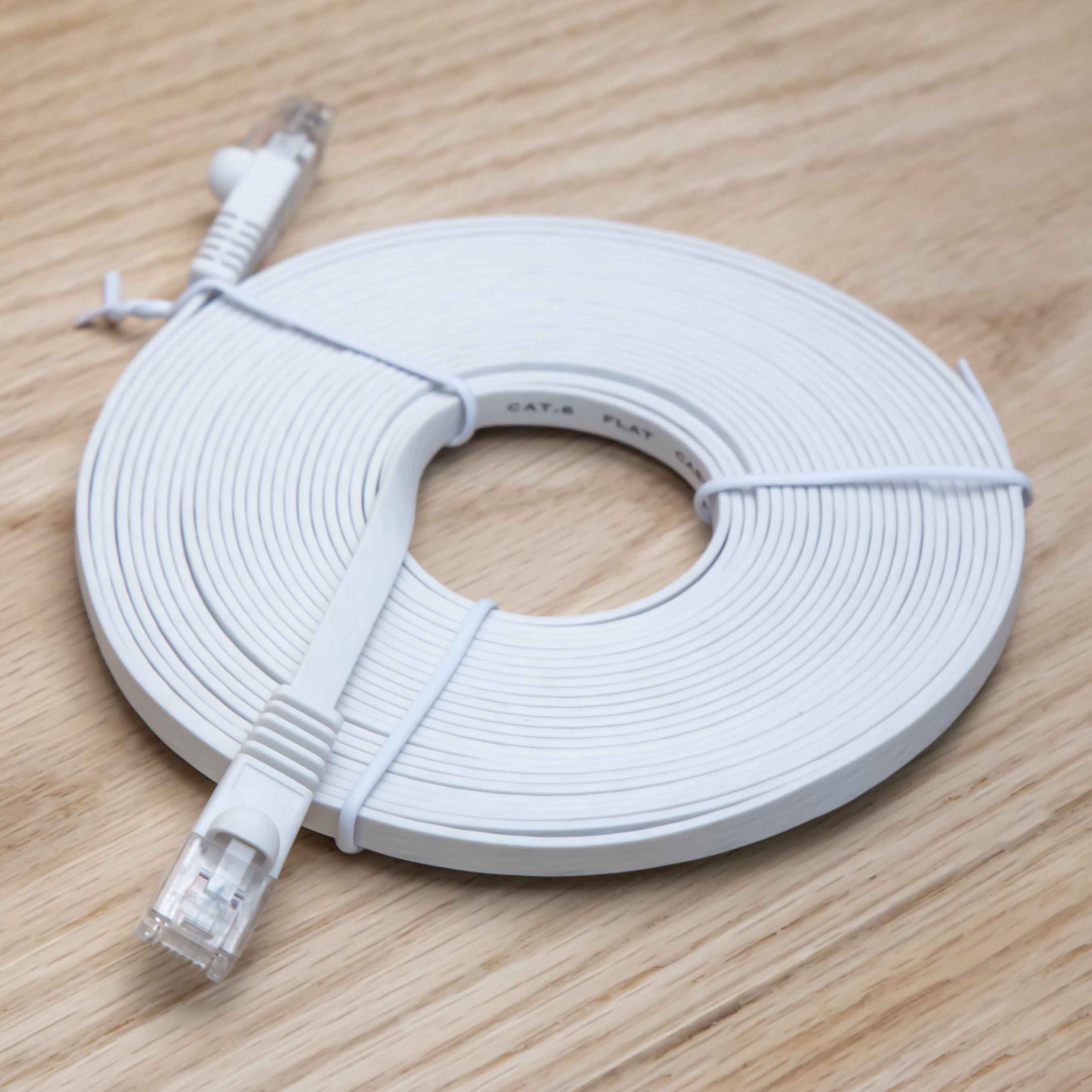 20 Foot Flat Cat 6 Patch Cable White